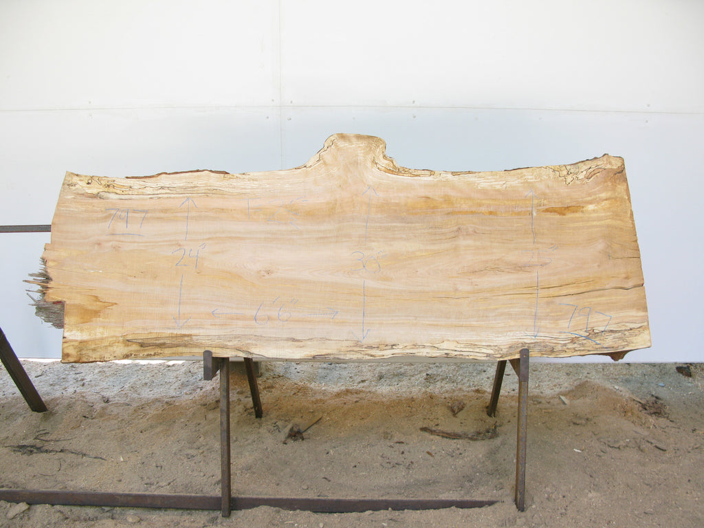 Spalted Yellow Birch Slab 2.5" x 26" x 6.5' SKU797 – North on Sixty